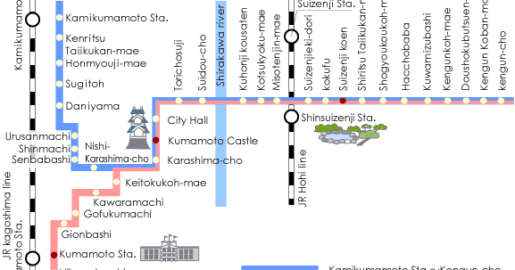 วิธีเดินทางในเมือง Kumamoto