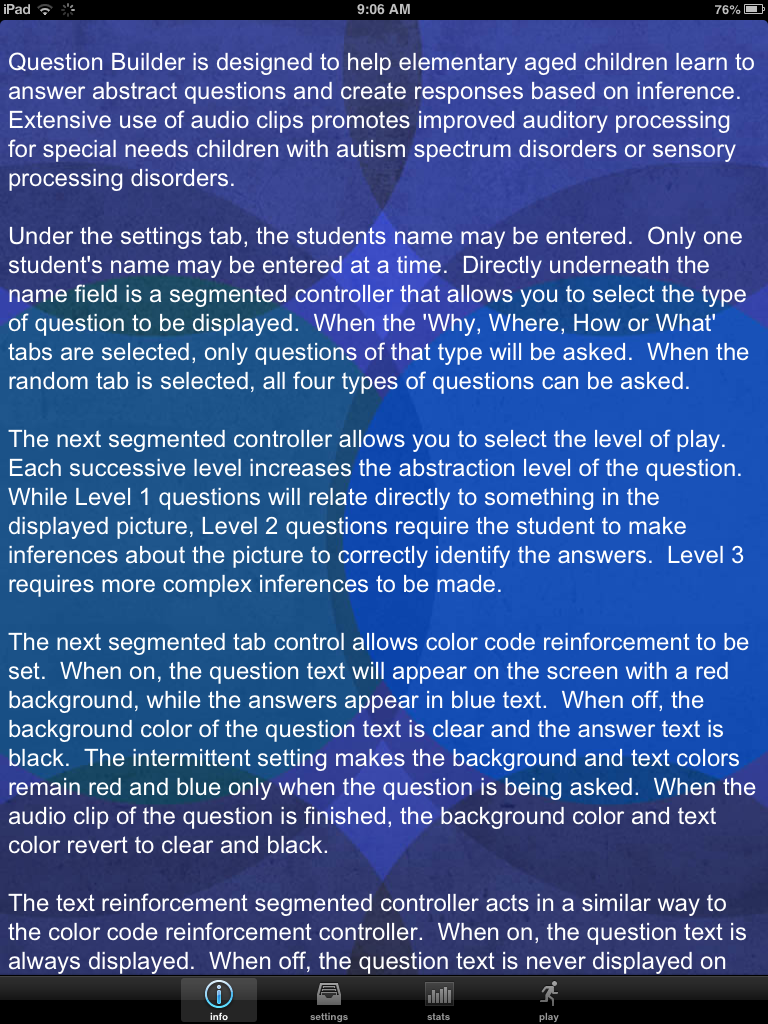 Carrie's Speech Corner: App Review: Question Builder