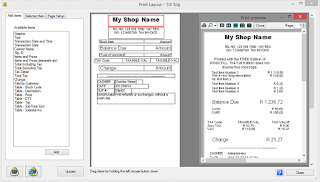 Easy customization of POS till slips