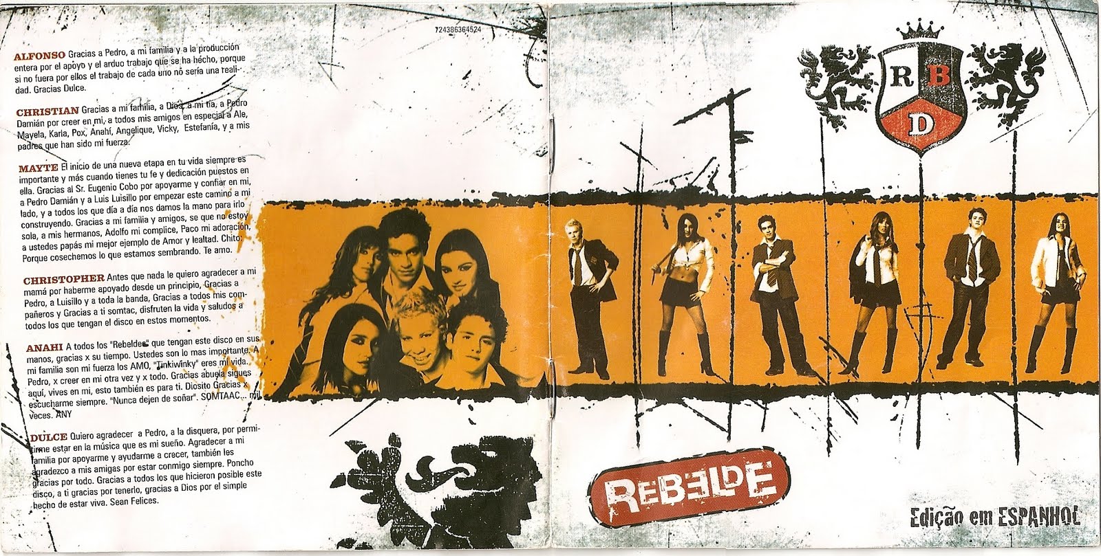 Teen Pop BR: Encarte CD RBD Rebelde