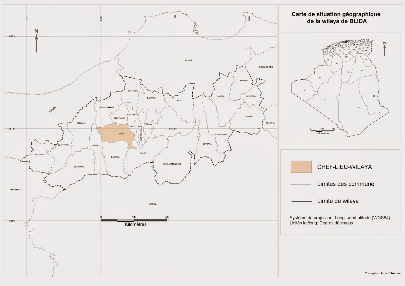 Découpage administratif de l'Algérie & Monographie: Carte de situation ...