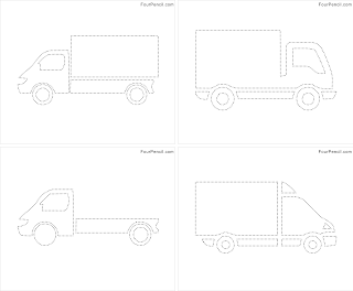 Four Dotted: Free printable Lorry dotted drawing worksheet/activity for ...
