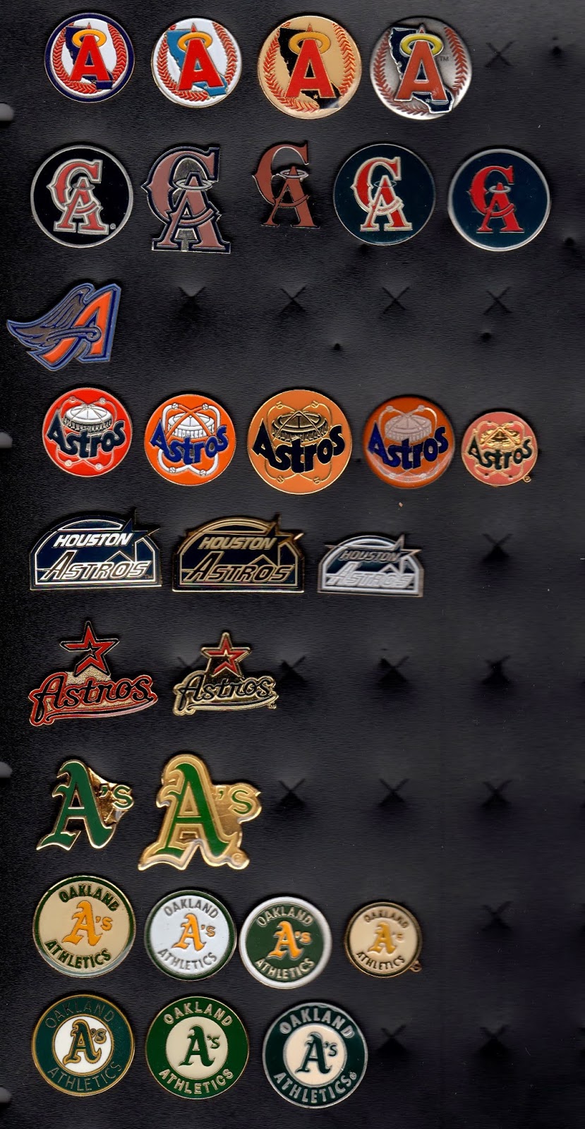 baseball pin collection display collecting : logo variations of MLB ...