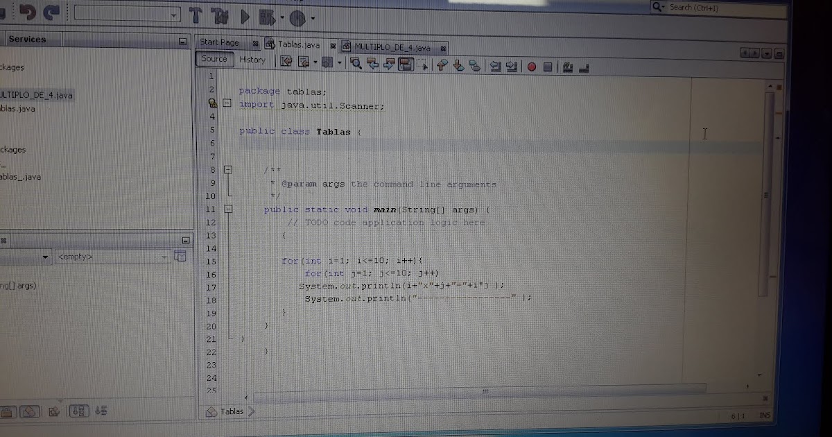 cies java jue vie 7-9am: PROGRAMA PARA IMPRIMIR POR PANTALLA TODAS LAS TABLAS