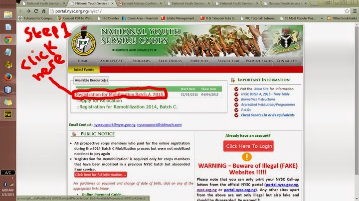 PROCEDURE/STEP ON HOW TO REGISTER FOR THE NYSC ONLINE APPLICATION FORM ...