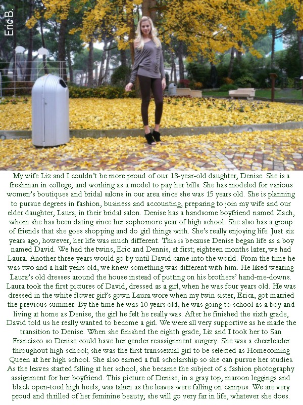 Eric's Transgender Captions: College Girl Denise