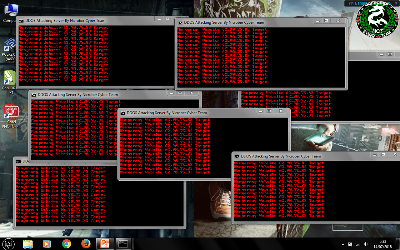 Cara ddos lewat windows via cmd - Nicrober cyber team