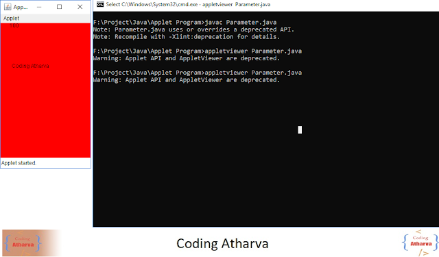 101 Program to print parameter of Applet in Java ~ Coding Atharva