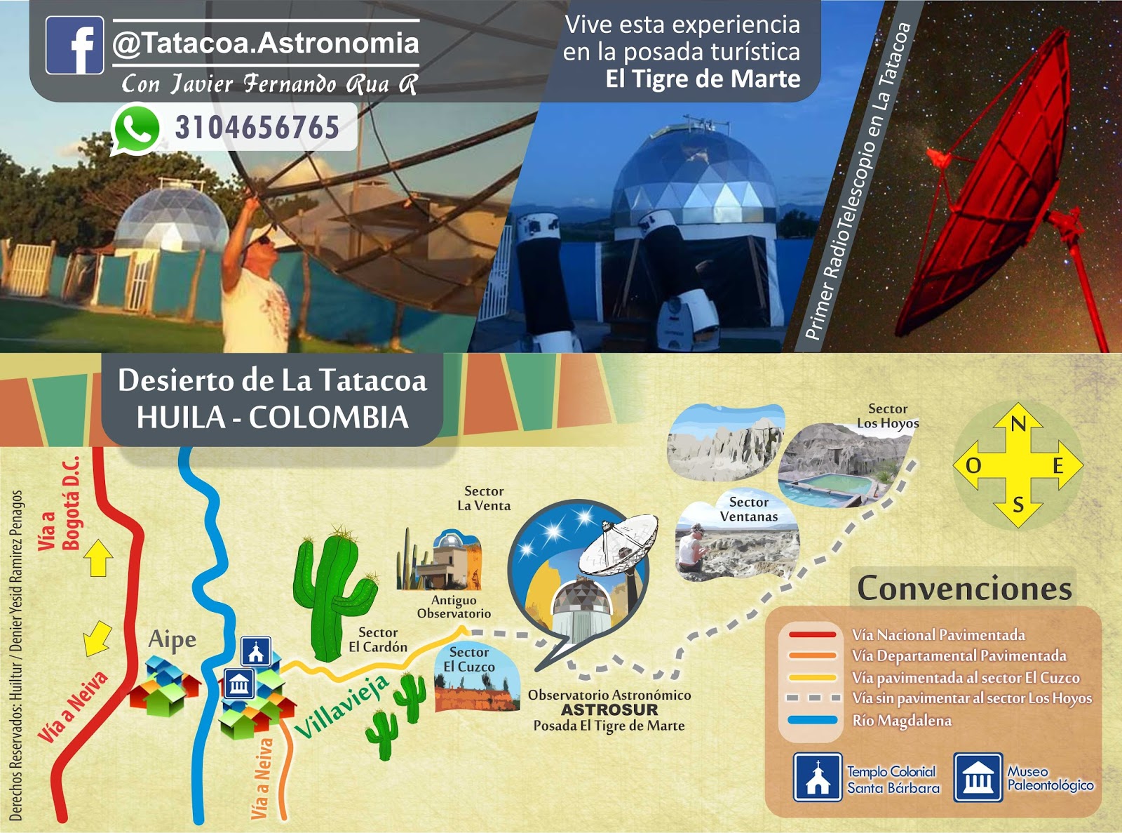 Mapa: Huila, Neiva, Desierto de la Tatacoa