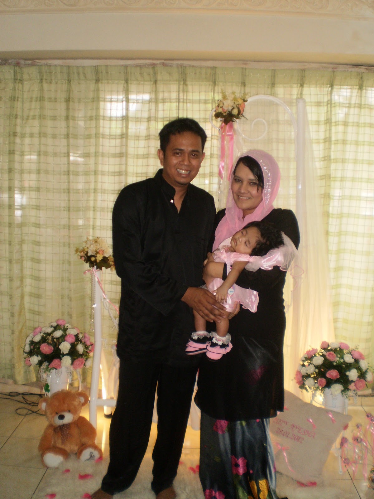 Neda Collections: Buaian Berendoi Baby Puty Ayesha tema pink + putih