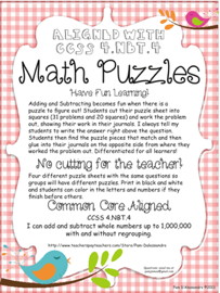 Teaching By the Sea: Fun and Engaging Math Puzzles for 4.NBT.4