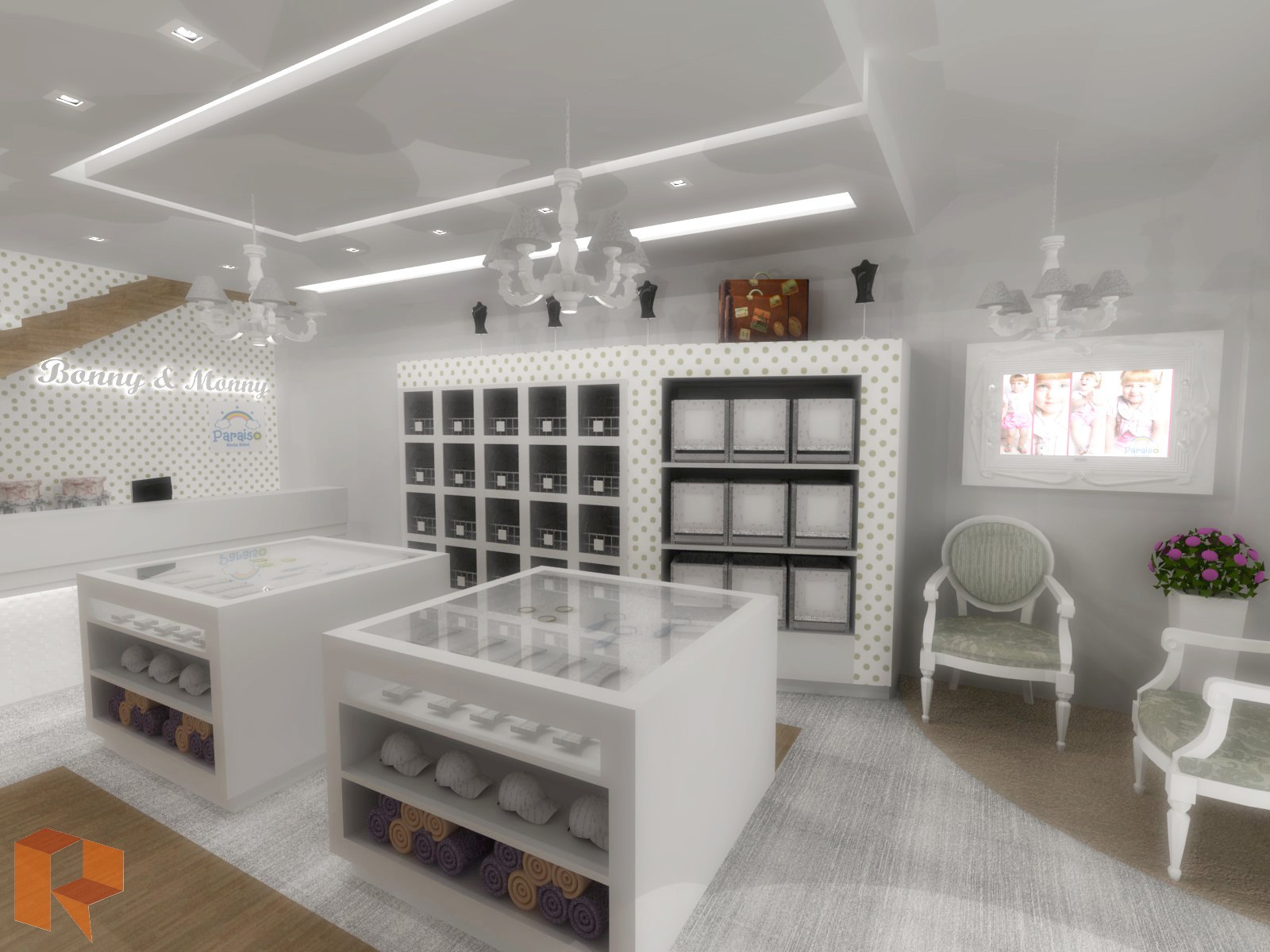 Arquiteta Aline Louise: Projeto de Interiores - Loja de Moda Bebê