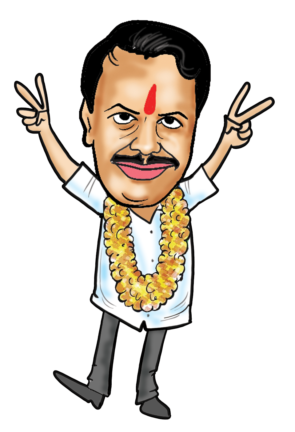 indian caricature: ajit panwar caricature, ajit panwar cartoon