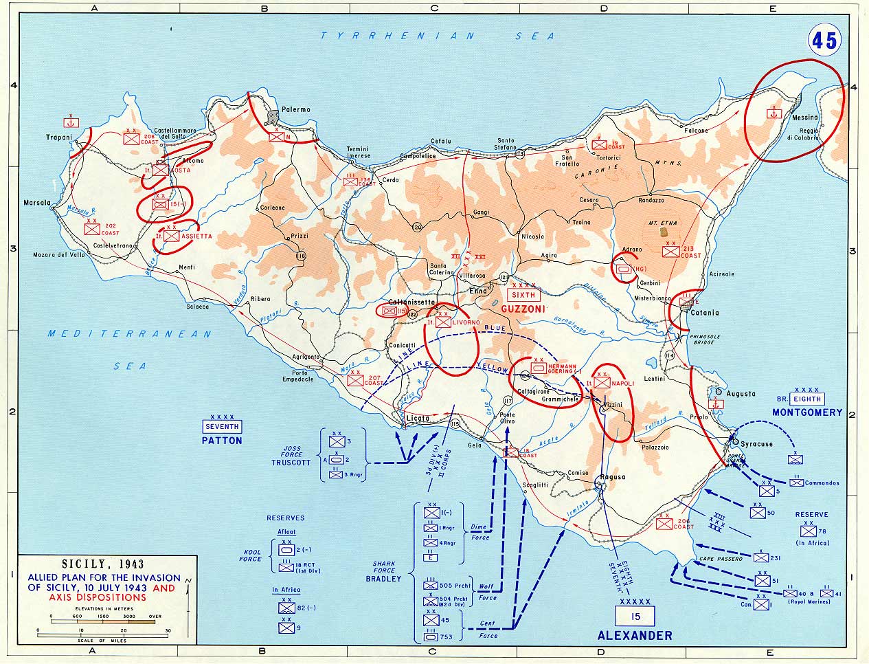 SGM Segunda Guerra Mundial WW2: Preparação da Operação Husky - Sicília 1943