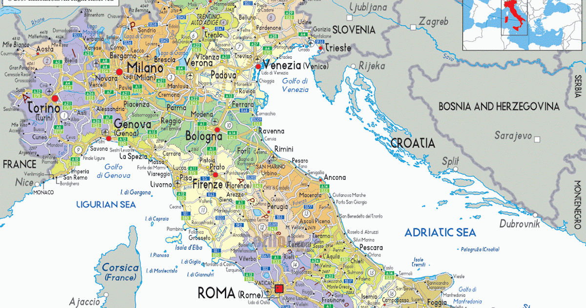 ITALY - GEOGRAPHICAL MAPS OF ITALY ~ Klima Naturali™