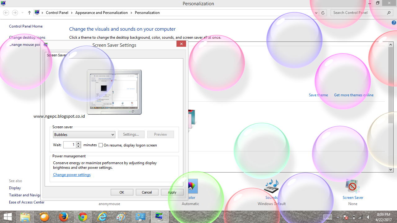 Menampilkan Screen Server | Tutorial Komputer