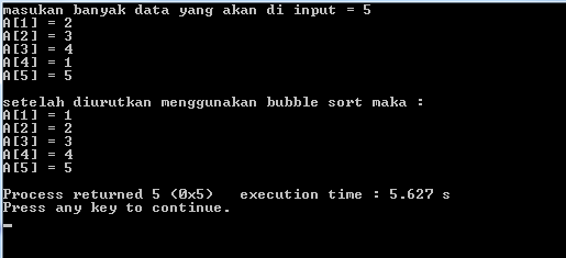 Fungsi Sorting Bubble di Bahasa C