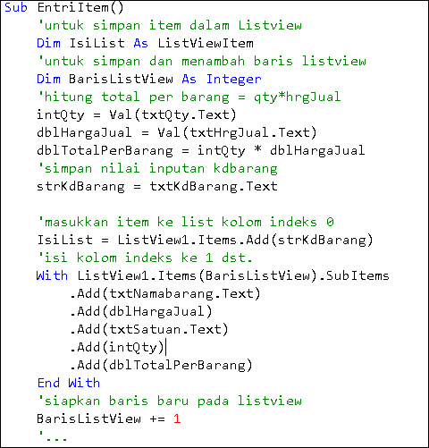 Entri (Add) Item Listview Visual Basic 2010 Entri (Add) Item Listview Visual Basic 2010