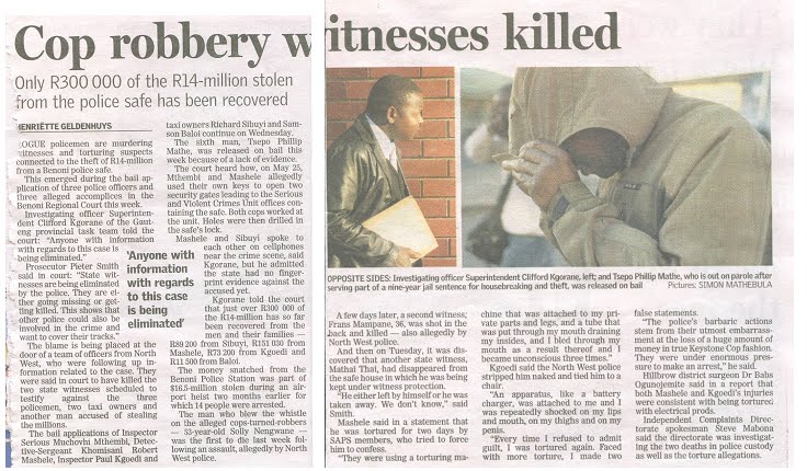 The Crimes of the South African Police Service: April 2011