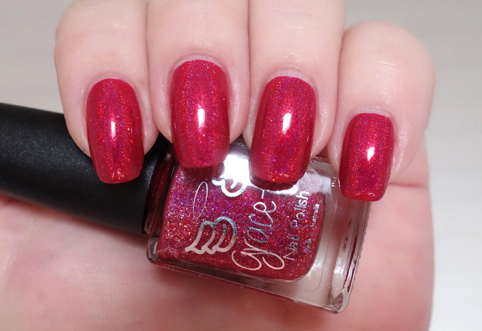 Lacquer Slacker Liz: Grace-full Nail Polish Scarlet Sparkles
