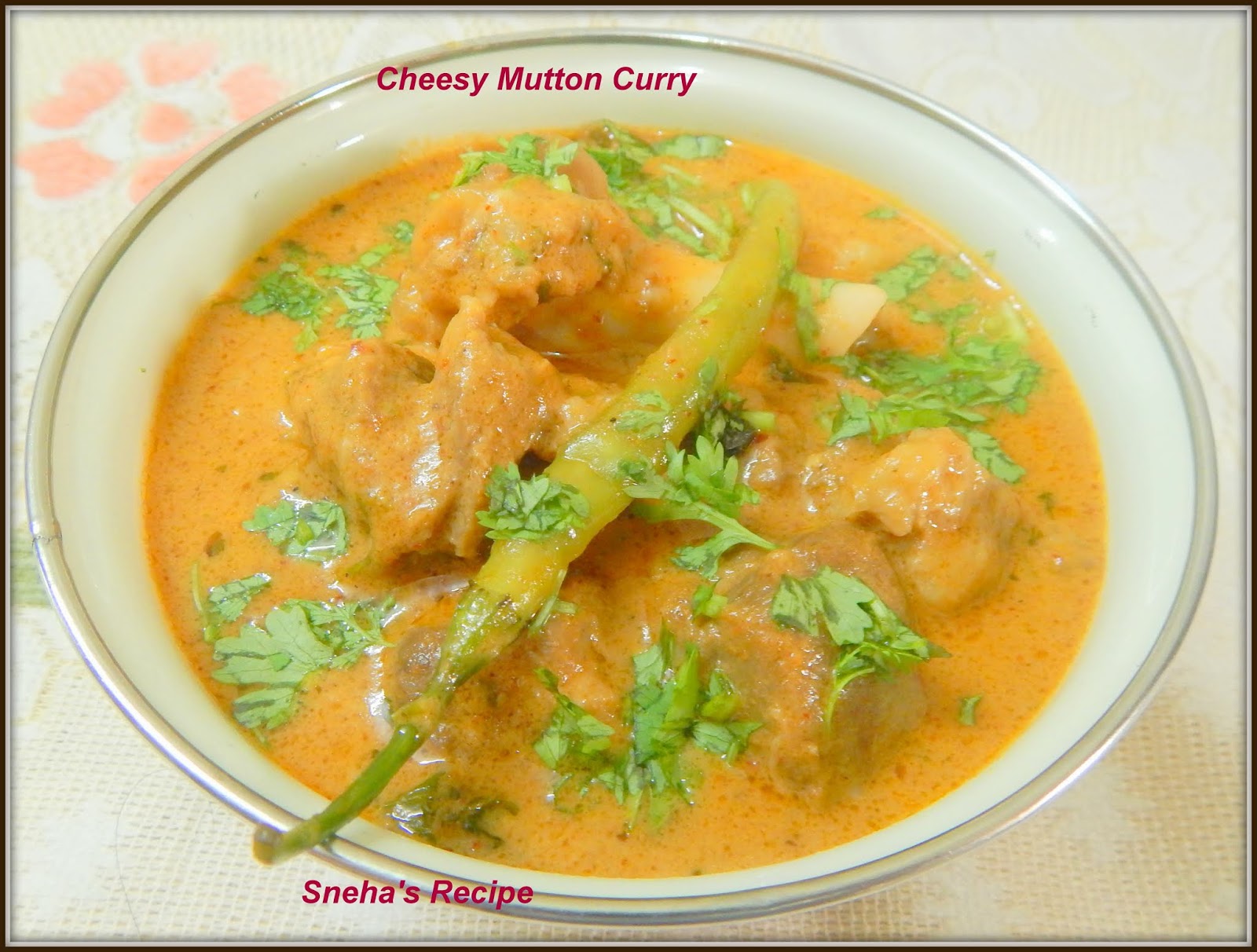 Cheesy Mutton Curry - Sneha's Recipe