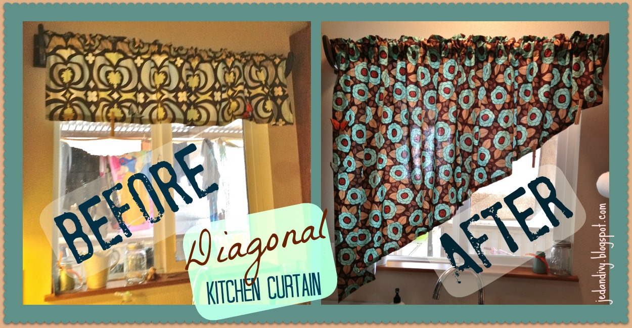 Diagonal Curtain for the Kitchen Window | Ivy & Co.