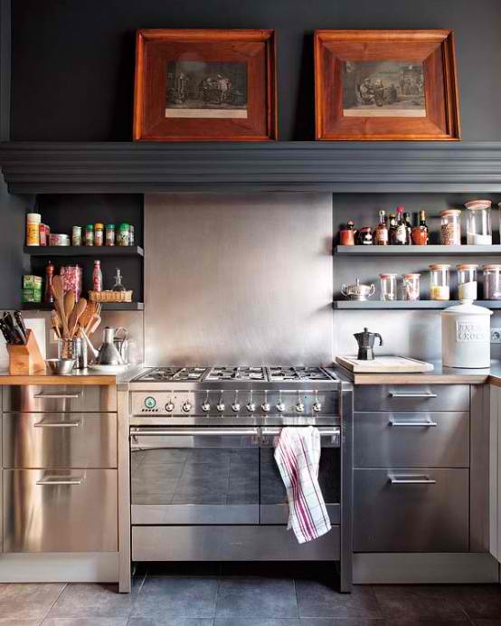 10 Stylish Aluminium-Stainless Steel Kitchen Designs