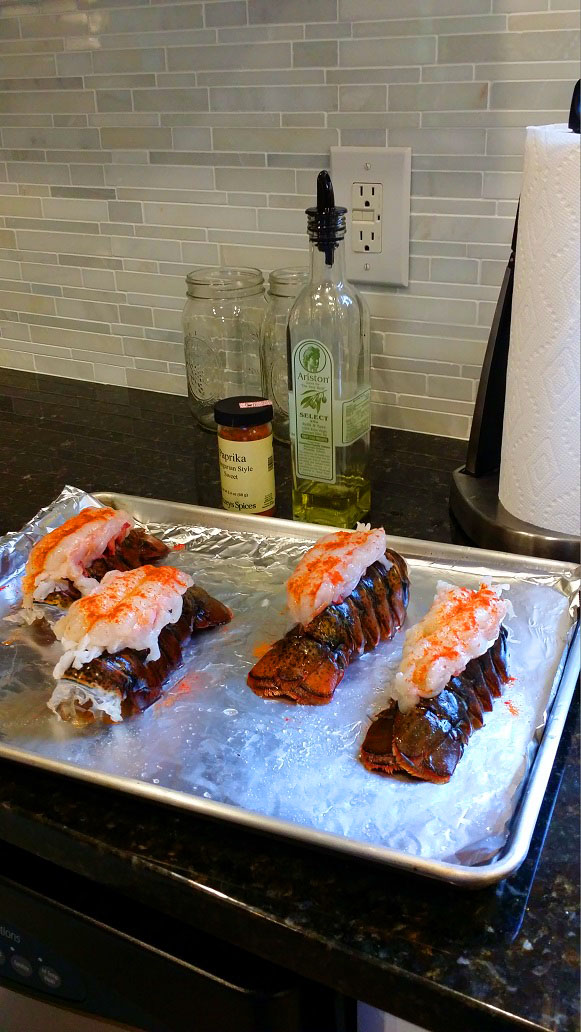 Just the Right Size: Roasted "Piggy Back" Lobster Tails