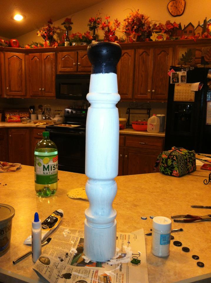 Crafted Pins: Table Leg Snowman