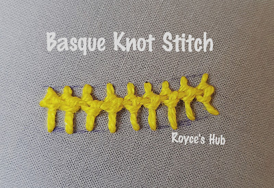 Royce's Hub: Decorative Embroidery Stitches: Basque Knot Stitch