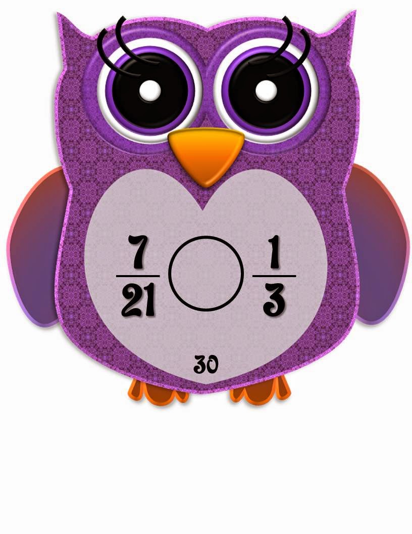 Whimsy Resources: Compare Fractions Owl Edition