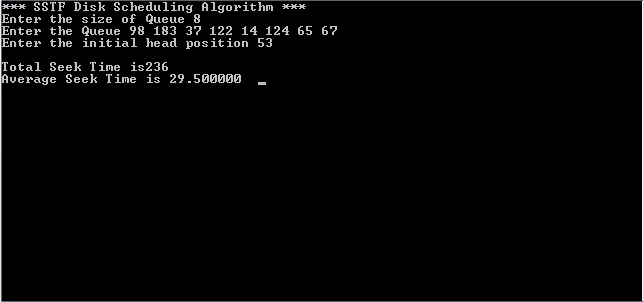PROGRAM TO IMPLEMENT SSTF DISK SCHEDULING ALGORITHM IN C
