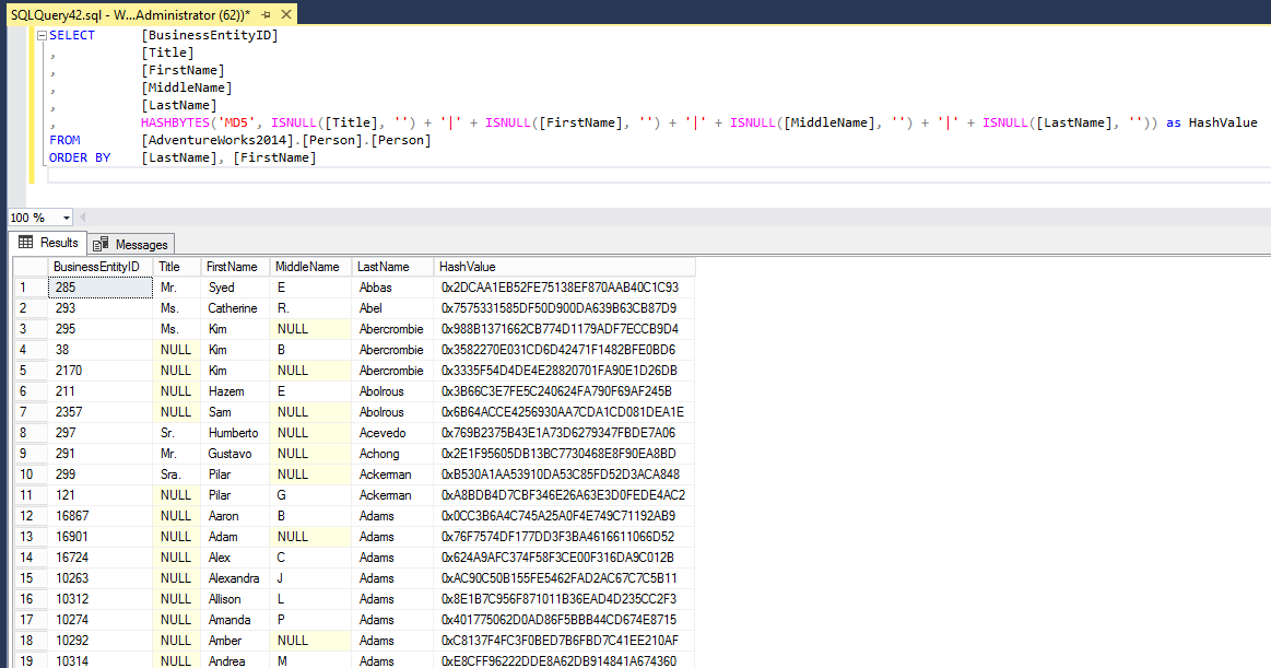 Microsoft SQL Server Integration Services Calculating Hash Values In SSIS