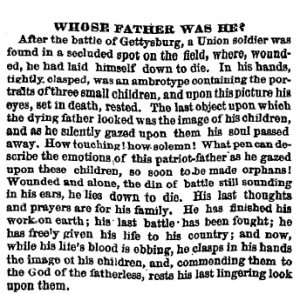The Civil War of the United States: Amos Humiston, died in Battle of ...