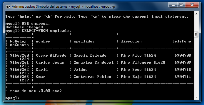 García Delgado Oscar: Crear tablas en MYSQL