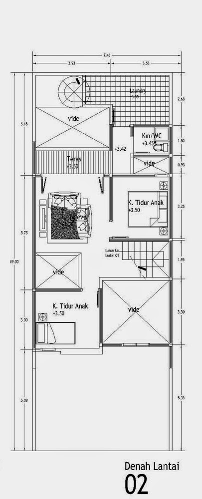 Contoh denah rumah minimalis type 150 lantai 2 - Inspirasi Desain ...