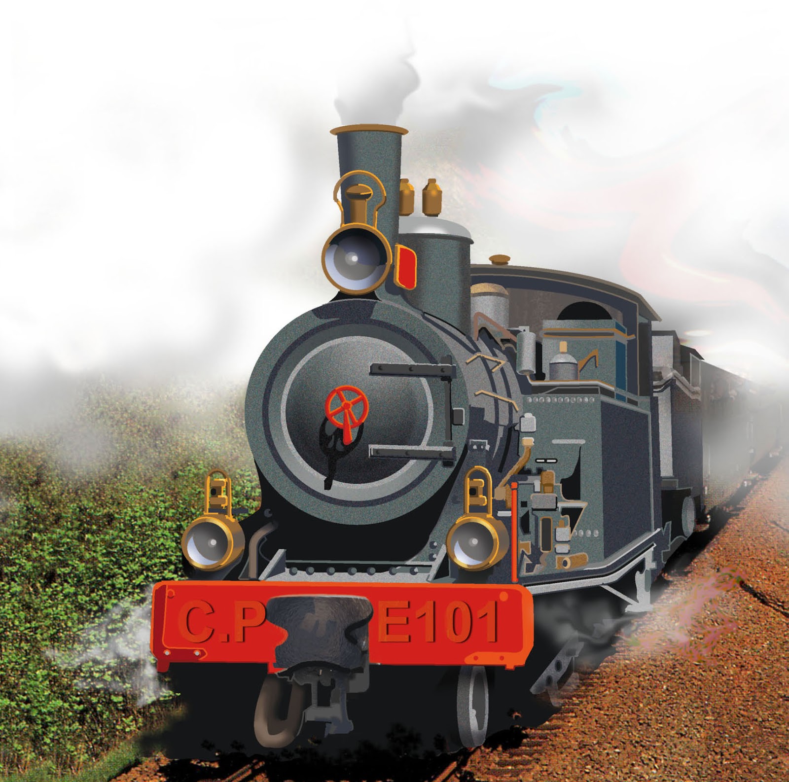 ILUSTRACIONES TRENES M CONDE LOCOMOTORA A VAPOR C P E 101 ilustraciones-trenes-m-conde-locomotora-a-vapor-c-p-e-101