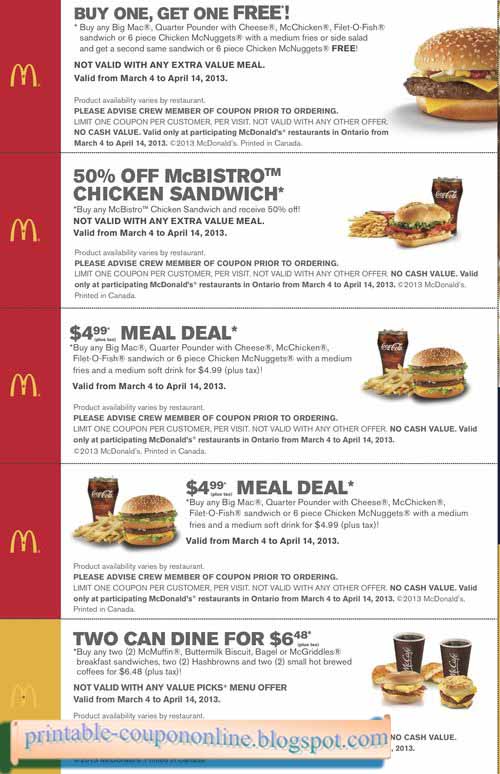 Printable Coupons 2022: Mcdonalds Coupons