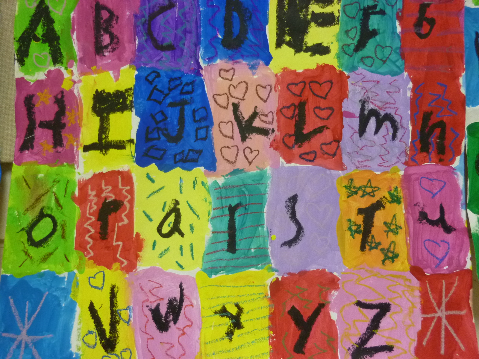 Mrs. Werner's Art Room: Kinder Alphabet Paintings