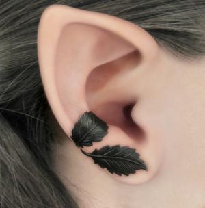 Cuff Black Dark Forest Right Ear Female tattoo - Female tattoo Girl ...