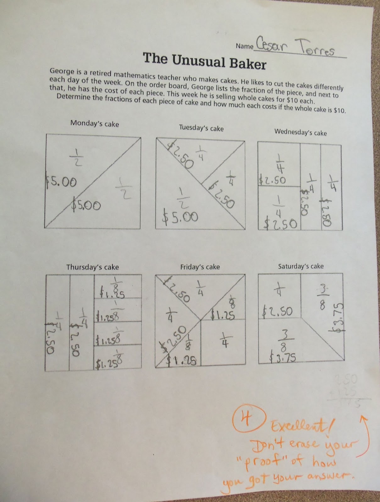 Mom and Me Math Activities: 5.NF.A.2 Fractions--The Unusual Baker Problem