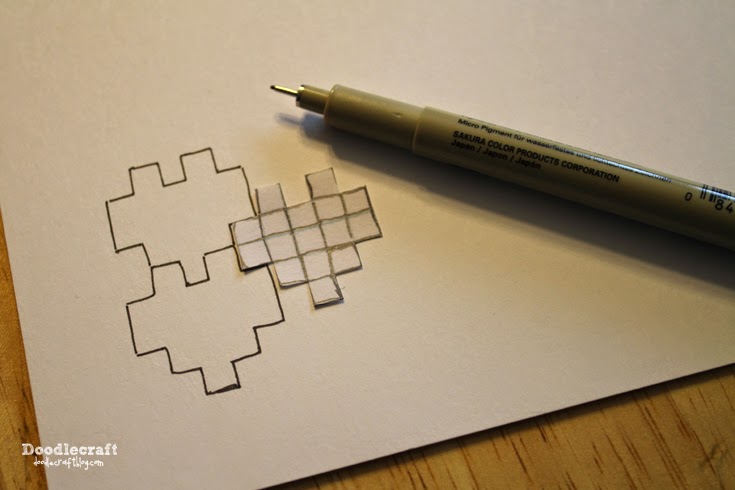 Minecraft Pixel Heart Tessellation Free Printable!