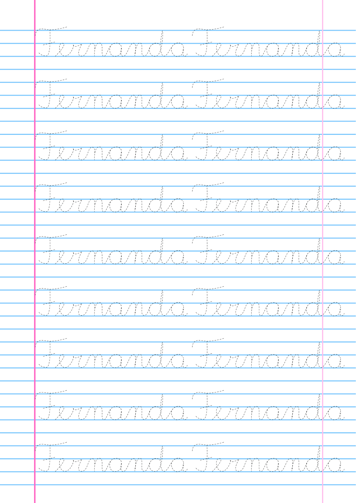 Nome Fernanda pontilhado para imprimir