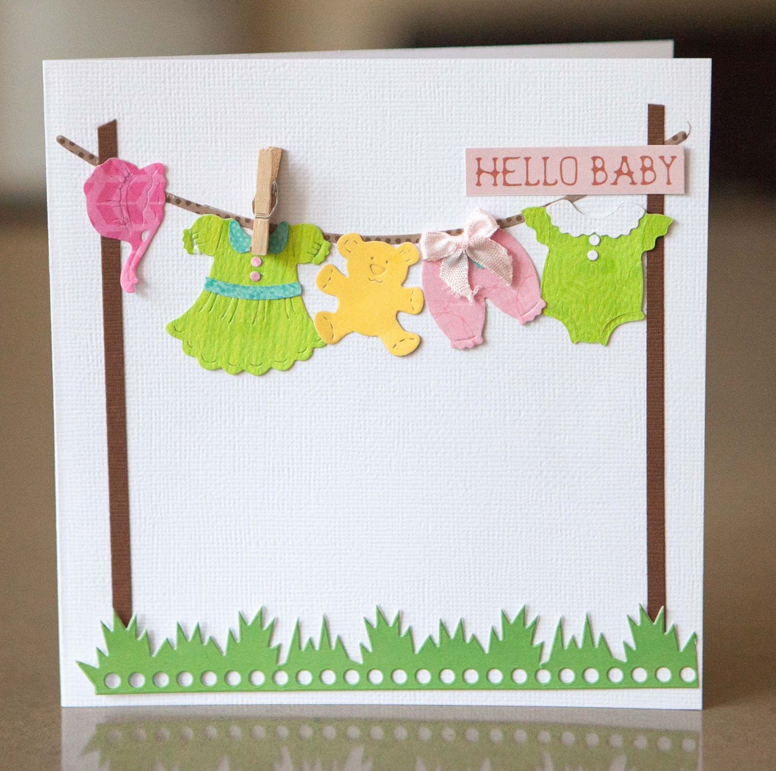 Creative Mayhem: Baby Girl Cards with Baby clothes on the washing line.
