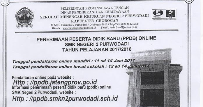 PPDB SMK Negeri 2 Purwodadi Tahun 2017/2018 - SIAP UJIAN