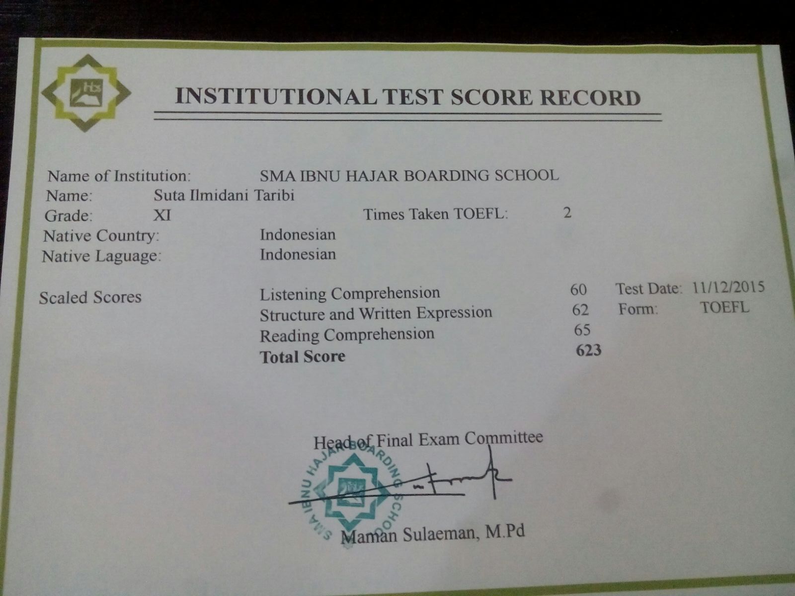 SMA IBNU HAJAR BOARDING SCHOOL: Rak Arsip SMA IHBS