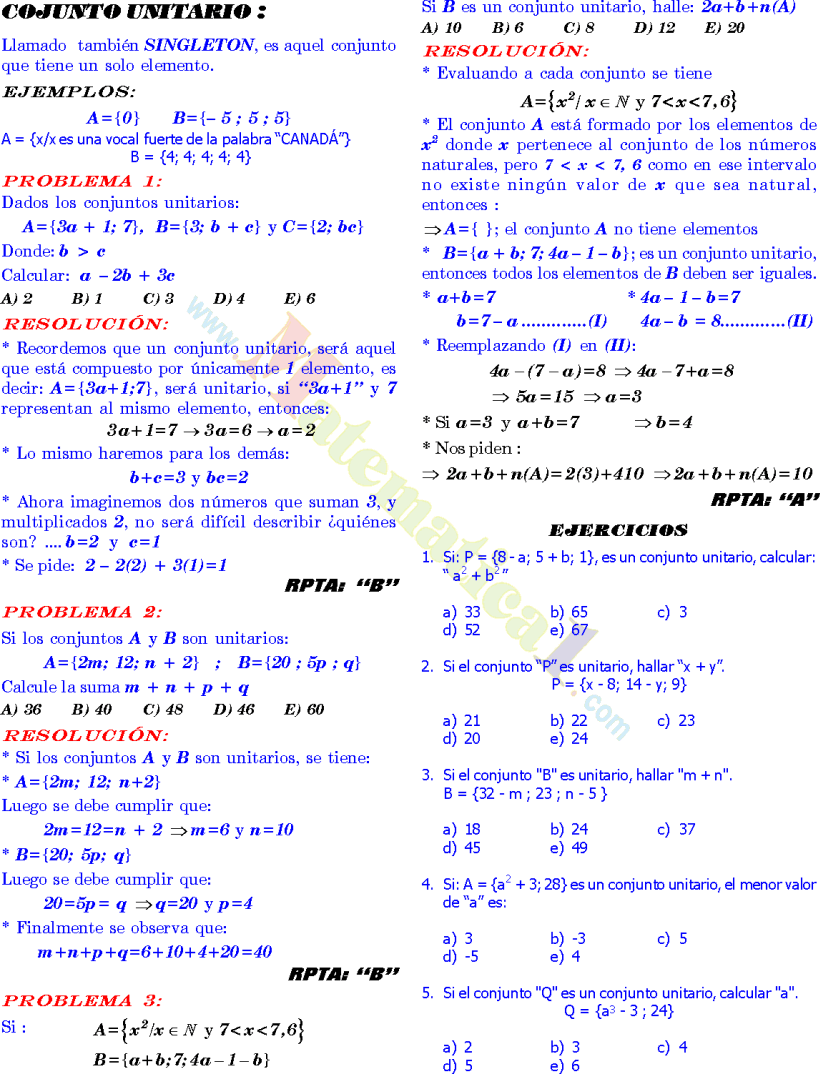 CONJUNTO UNITARIO EJERCICIOS RESUELTOS pdf