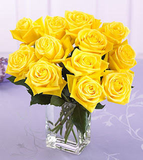 18 yellow roses