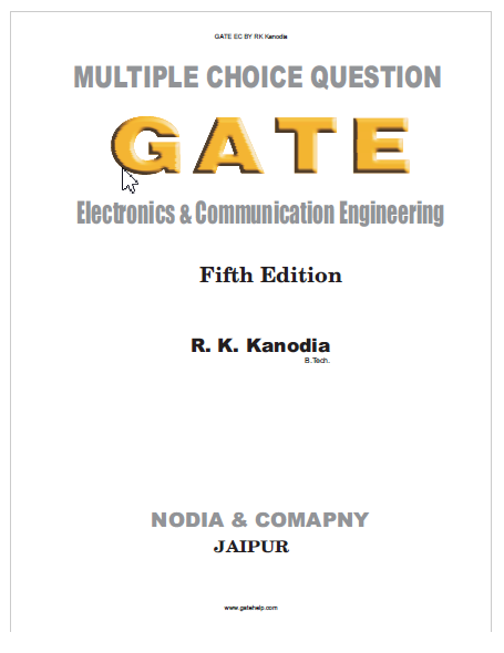 [PDF] GATE Electronics & Communication Engineering MCQ By RK Kanodia Free eBook