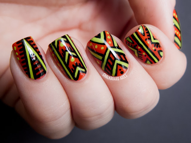 African Patterned - Nicole by OPI Tink Nail Art | Chalkboard Nails ...